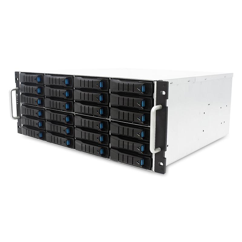 4U 12G JBOD 24 x 3.5" Hot-Swap Tool-less Drive Trays with Single Hot-S ...